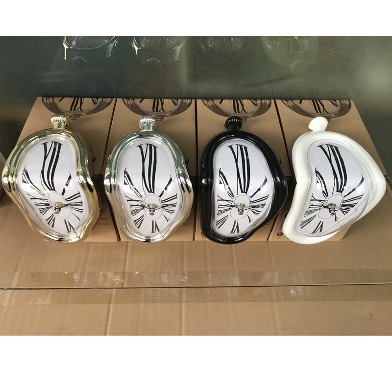 Creative Home Seat-Type Twisted Clock Melting Clock Table Corner ...