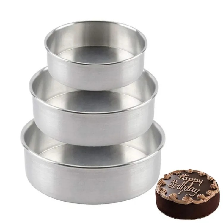 Round Cake Baking Mold Galvanized Steel Set Of 3Pcs | Daraz.pk