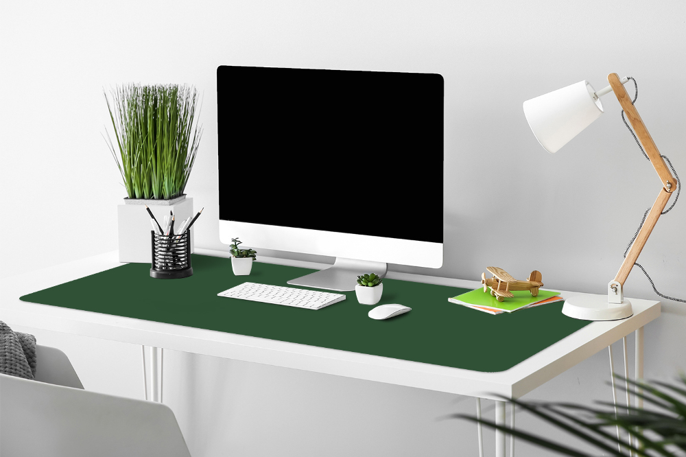 Dark green Color Artificial leather Desk mat \ Large size good looking ...