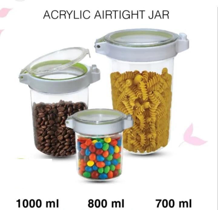 Air Tight Plastic Jar Canister Food Storage Containers for Home Kitchen ...