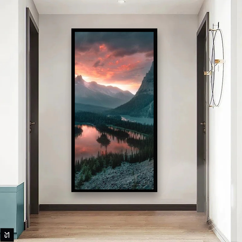 Aesthetic mountains scenery wall frame for living room | Daraz.pk