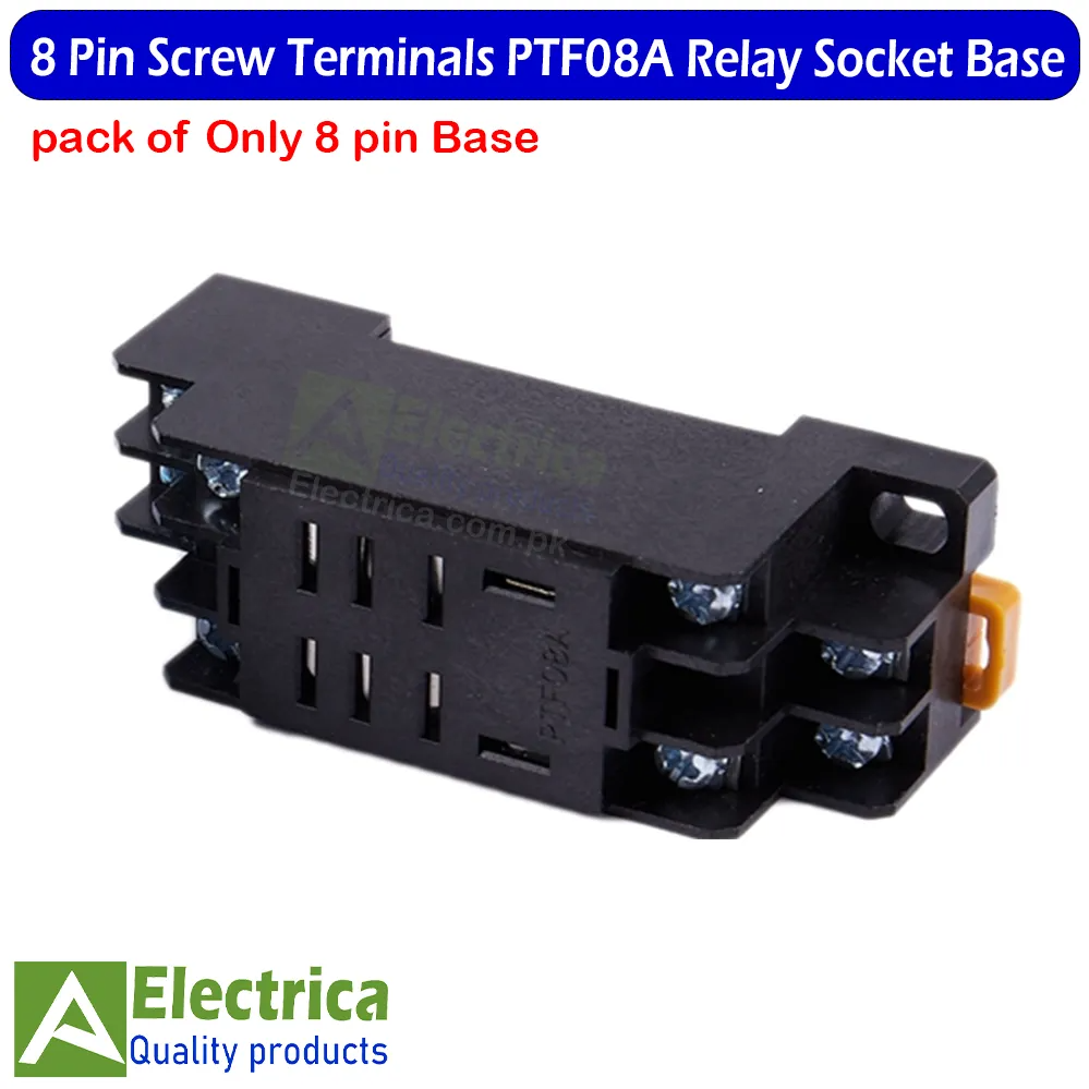 1 pcs of 8 Pin Screw Terminals PTF08A Relay Socket Base for 12v / 220V ...