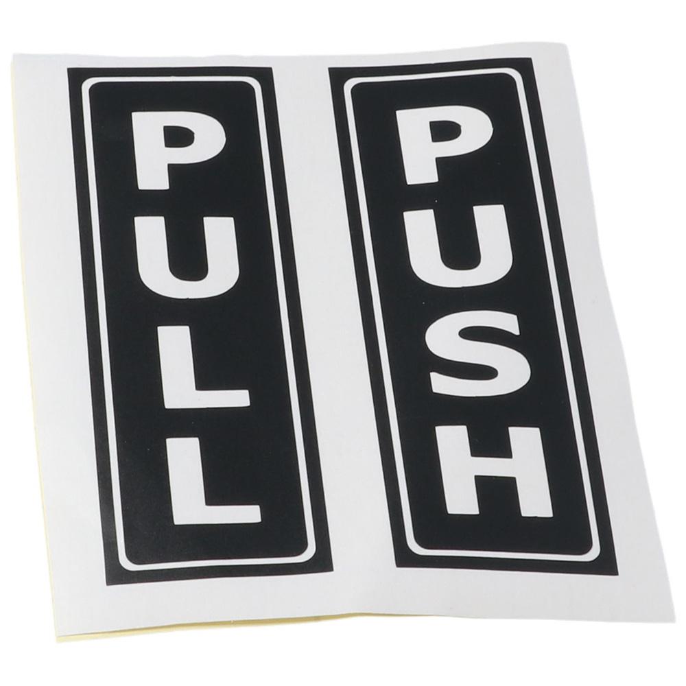 Cafes Black Push Pull Stickers Back Adhesive Vertical Decal Door Sign ...