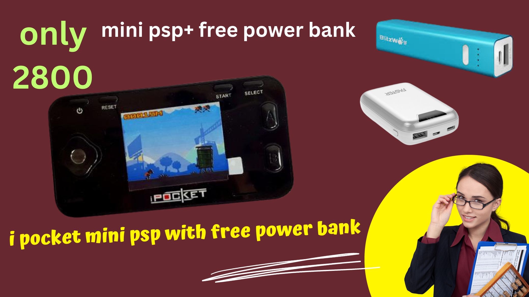 i pocket mini psp unboxing and review price only 2800 with free power ...