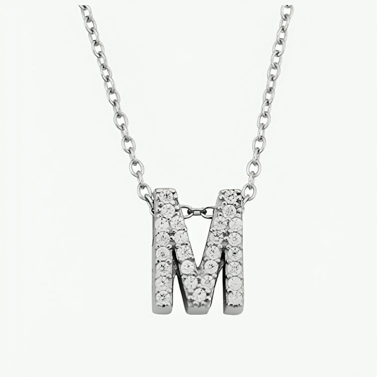 Silver Stainless Steel Alphabet Necklace/Locket/Pendants for Girls ...
