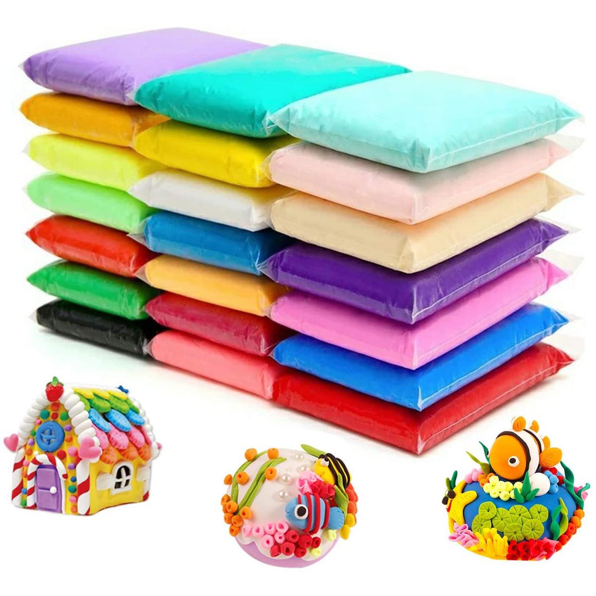 12 Fomic Play Dough - Air Dry Polymer Clay with Free Tools Foamic ...