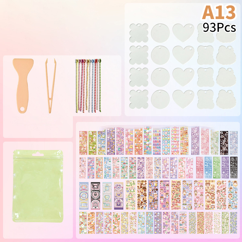 1Set Creative Goo Card Sticker Set DIY Keychain Cartoon Handmade ...