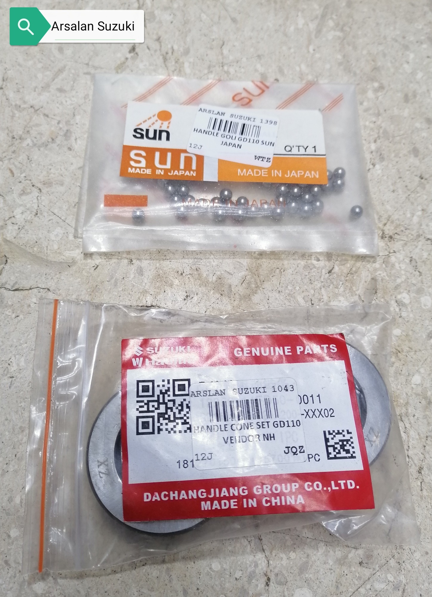 SUZUKI GD110 HANDLE CONE SET WITH BALL BEARING SET BEST QUALITY PRODUCT ...