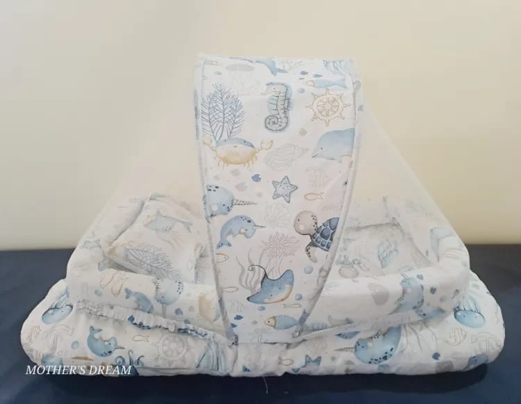Baby Bed with Mosquito net and 1 pillow,Comfortable New born Baby ...