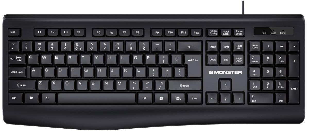 MONSTER AIRMARS KM1 USB WIRED KEYBOARD WITH CONCAVE CONVEX KEY CAP ...