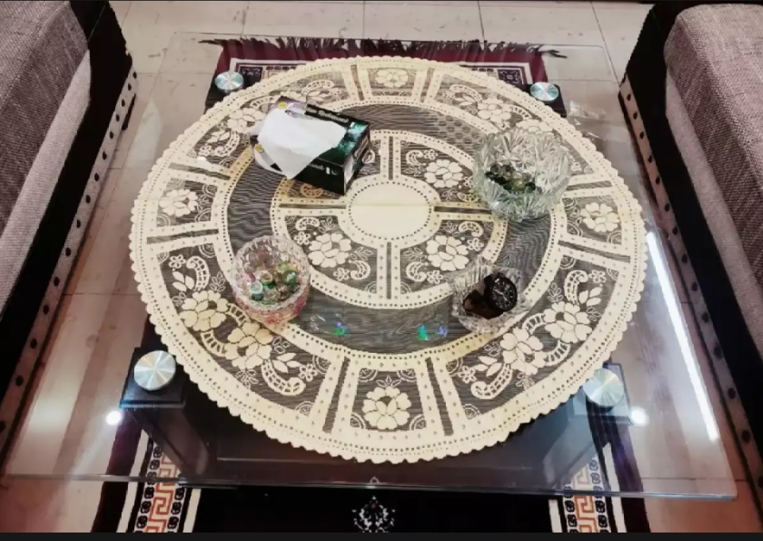 Multi color net center table cover (28x28) Round inches - Center Table ...