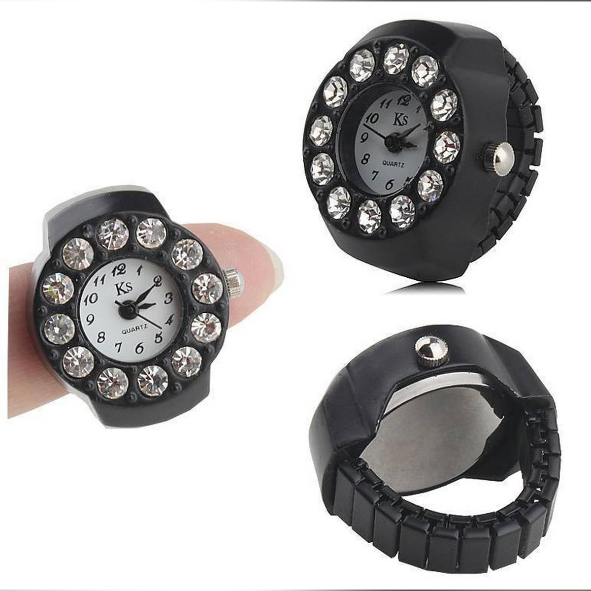 Black Luxury Ring Finger Watch For Girls | Daraz.pk
