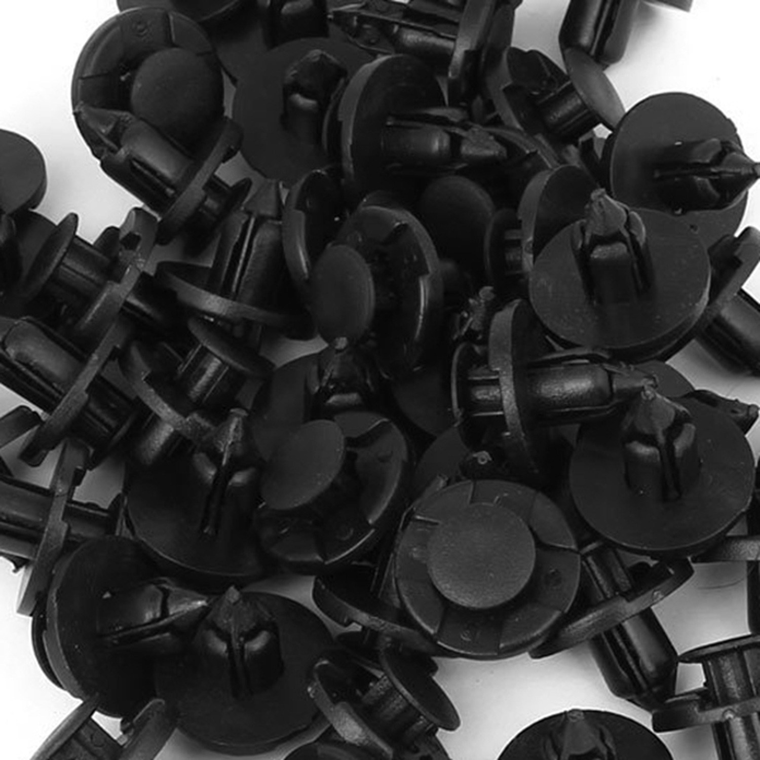 150 Pcs Car Fender Push Type Black Plastic Rivets Fastener Hole 6Mm ...