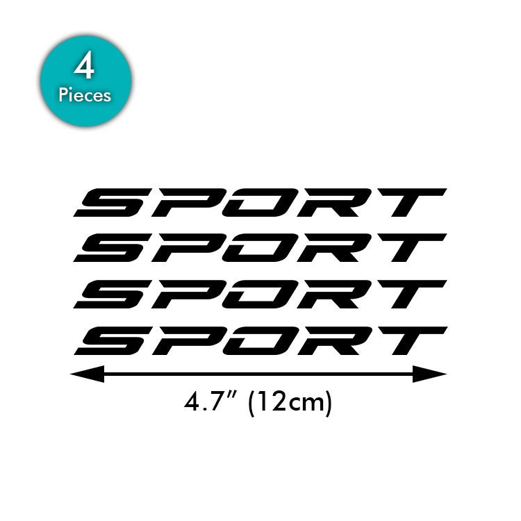 SPORT Racing Vinyl Decal Sticker x4 Door Handles logo emblem, Set of 4 ...