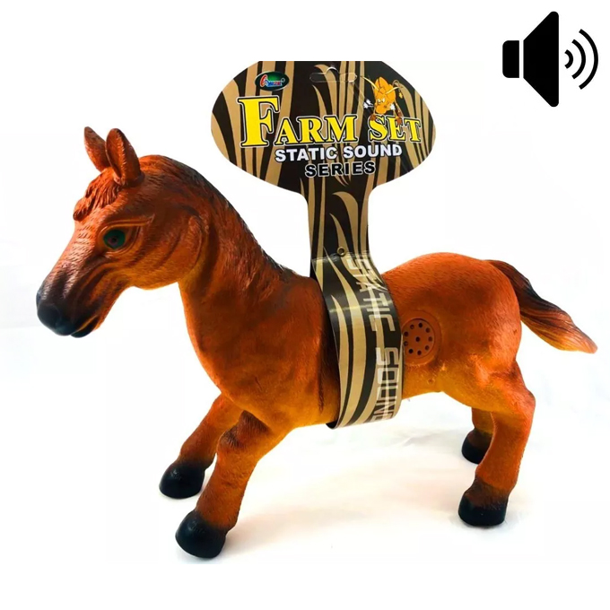 Soft Rubber Farm Horse Unbreakable Action Figure Toy Set With Sound ...