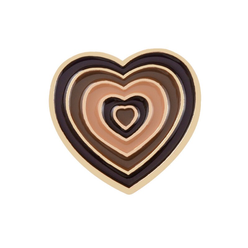 7 Style Gradient Enamel Pins Red Yellow Green Pink Heart Rainbow Brooch ...