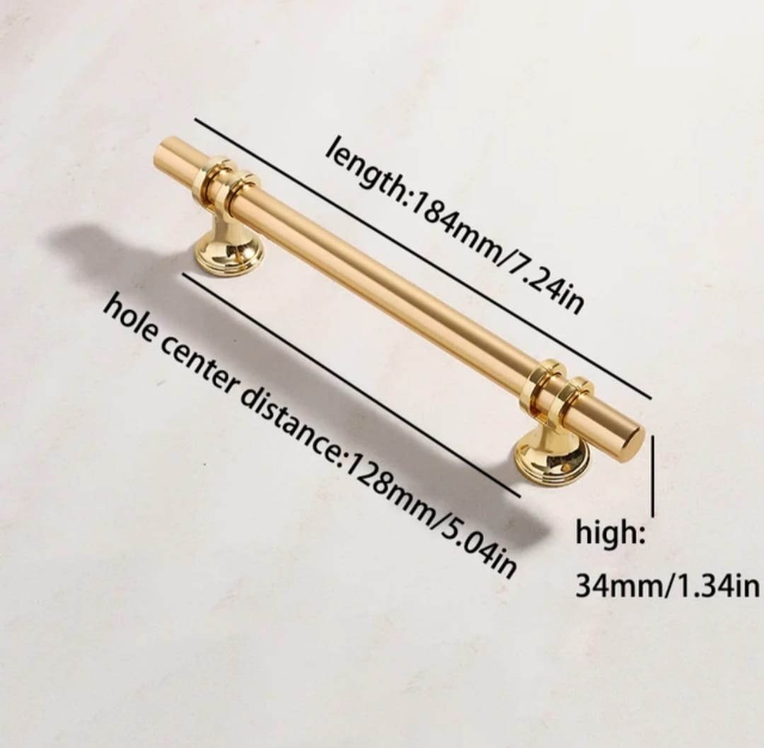 Golden & Black Cabinet Door Handles. Kitchen Cabinet. Handles Solid ...