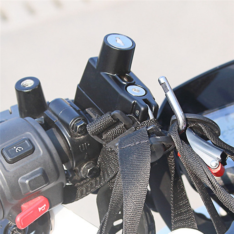 Retractable Lock Motorcycle Helmet Lock, 4-Digit Password Combination Portable Anti Theft Riding ...