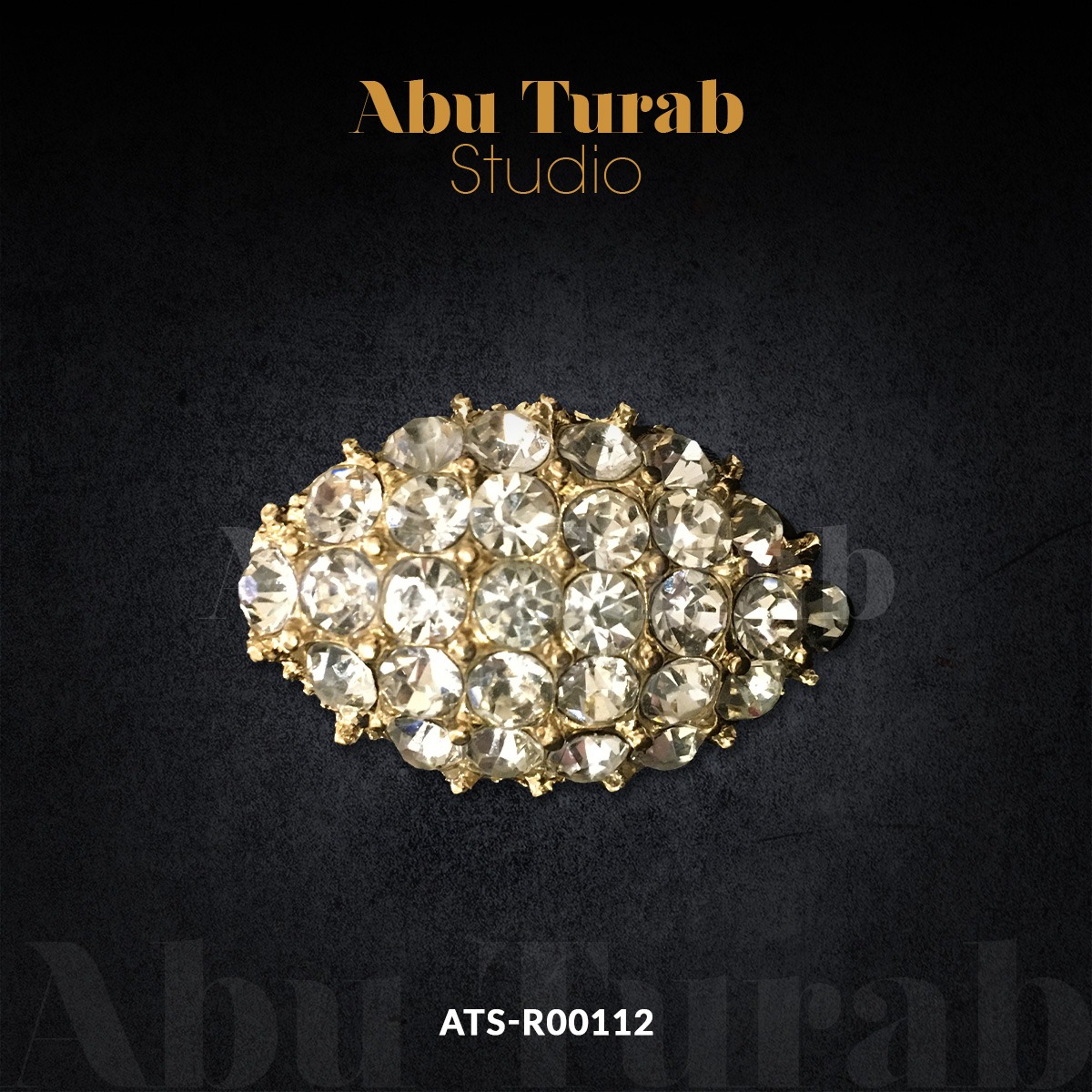 Abu Turab Studio - Oval Shape Golden Ring With Round White Stones For Girls | Daraz.pk