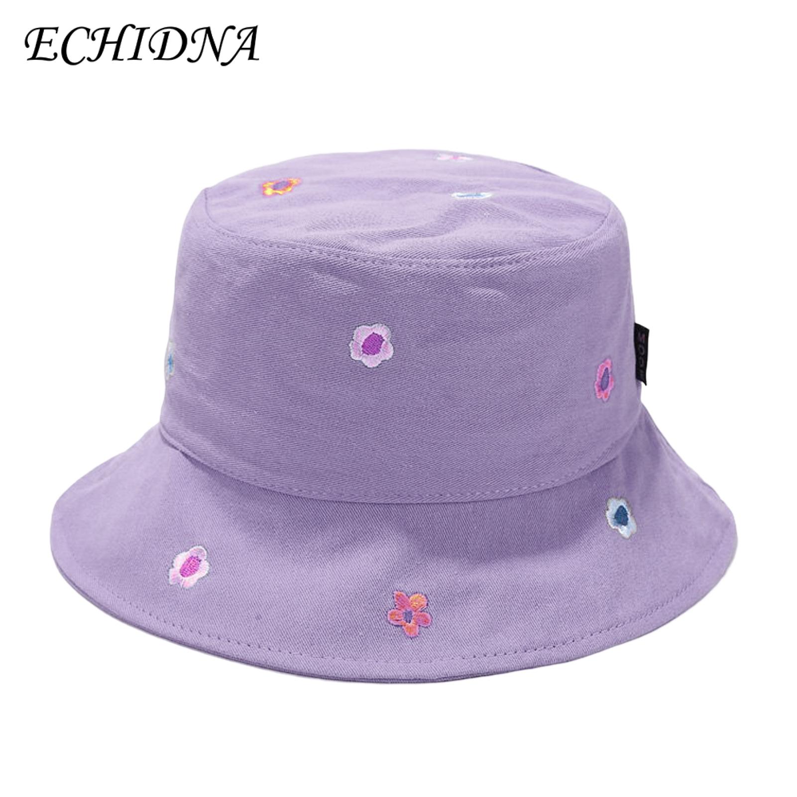 ECHIDNA Lady Bucket Hat Round Top Summer Vacation Lady Bucket Hat ...