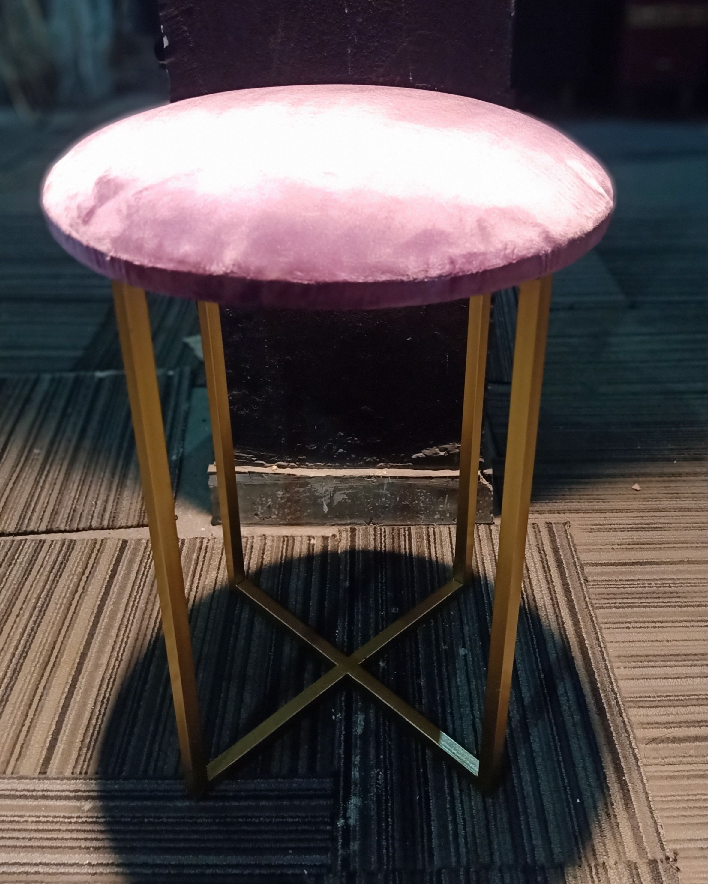 Velvet Cushion Stool X Base Designee For Home Dressing Stool Single ...