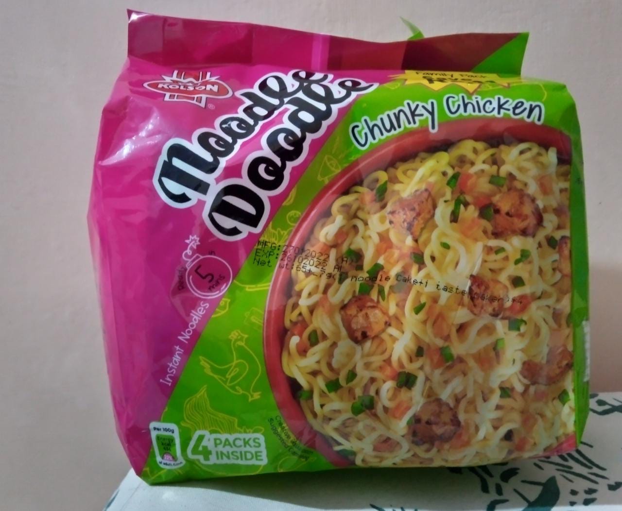 Kolson Instant Noodles, Chunky Chicken, 4 Packs Inside, 260g | Daraz.pk