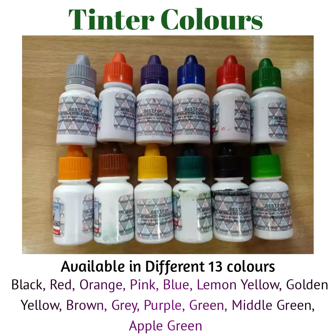 Pack of 6 Tinter colours, best For Choona (lime), Chalk, Emulsion ...