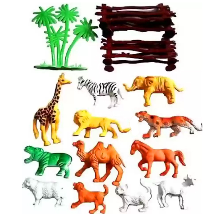 Mini Wild Animals Zoo Toys For Kids - 12 PCS | Daraz.pk
