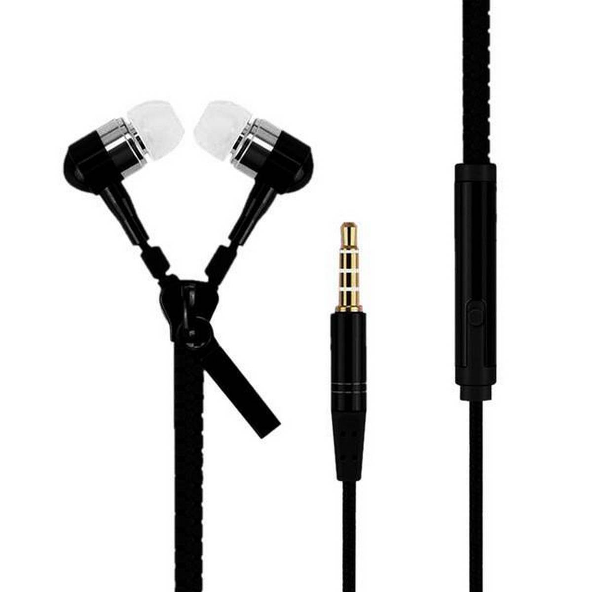 Zipper Shaped Wired Handfree With 3.5Mm Audio Pin - Black | Daraz.pk