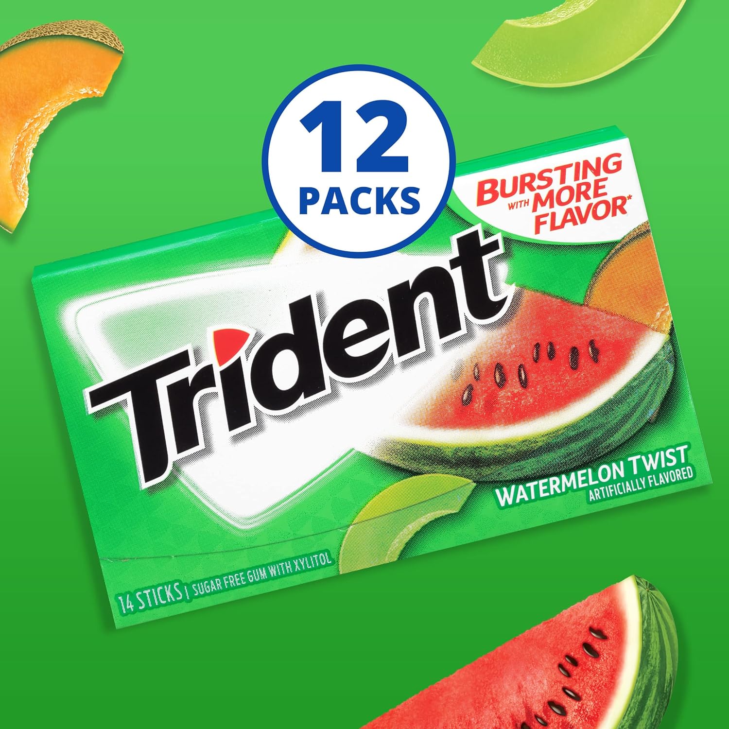 Trident Watermelon Twist Sugar Free Gum, 14 Count (Pack of 12) | Daraz.pk