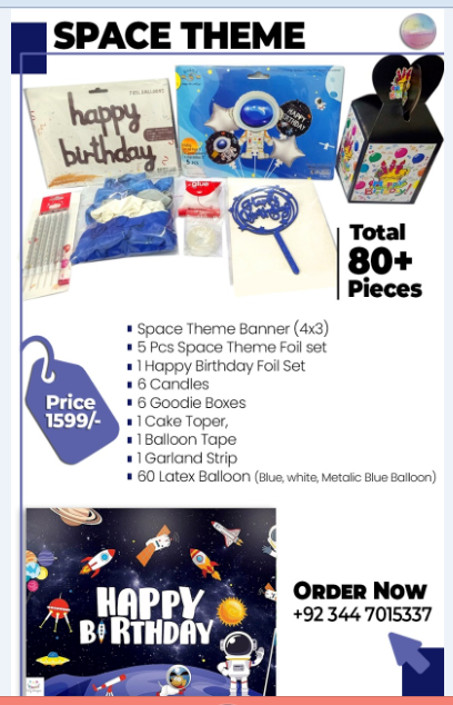 Space Theme Birthday Supplies | Daraz.pk