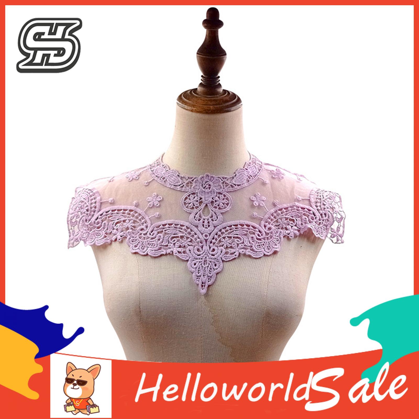 HelloWorld Mesh Applique Embroidery Process Vintage Lace Collar | Daraz.pk
