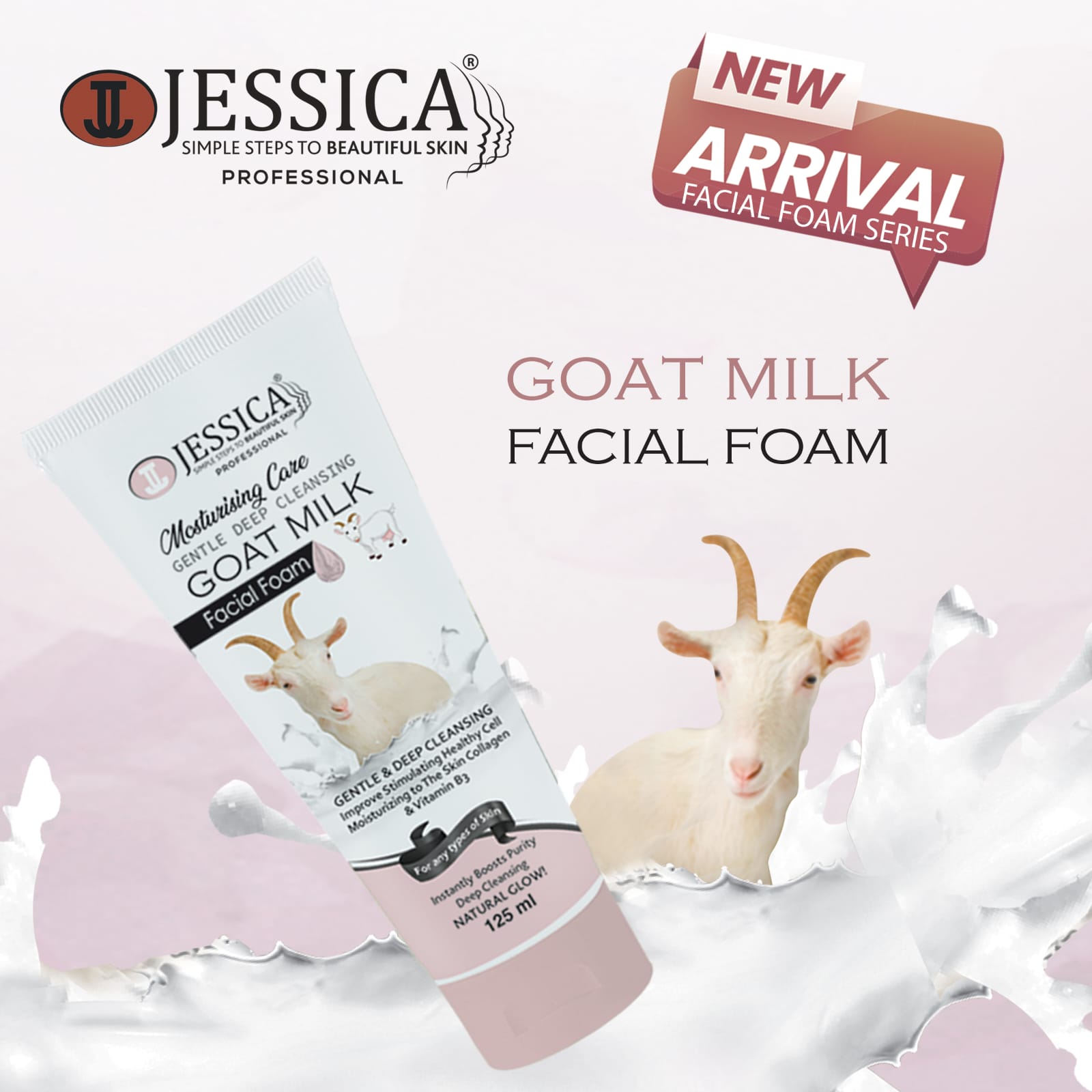 Jessica Deep Cleansing Goat Milk Facial Foam - 125ml | Daraz.pk