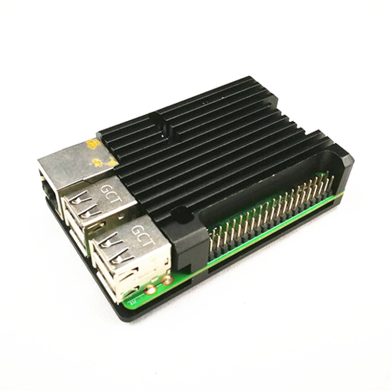 Raspberry Pi 4/3 Aluminum Case with Dual Cooling Fan Metal Shell Black ...