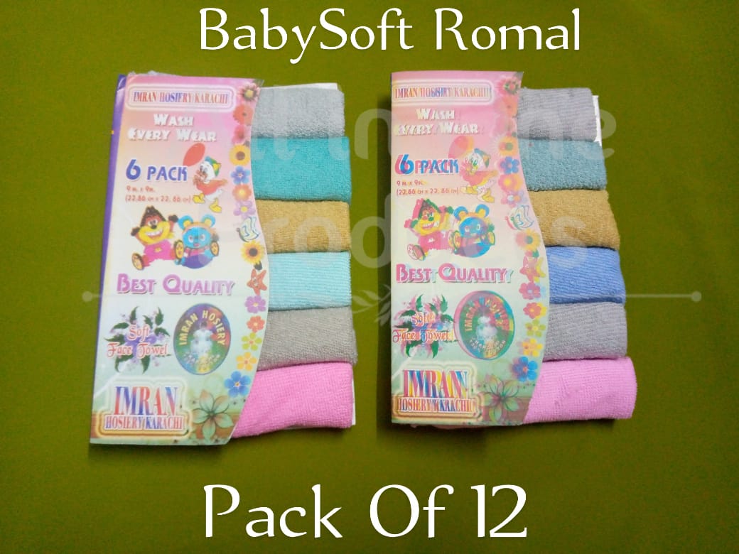 Pack of 12 Baby Soft Face Mini Towels Napkin Rumal- Baby Towel. Face ...