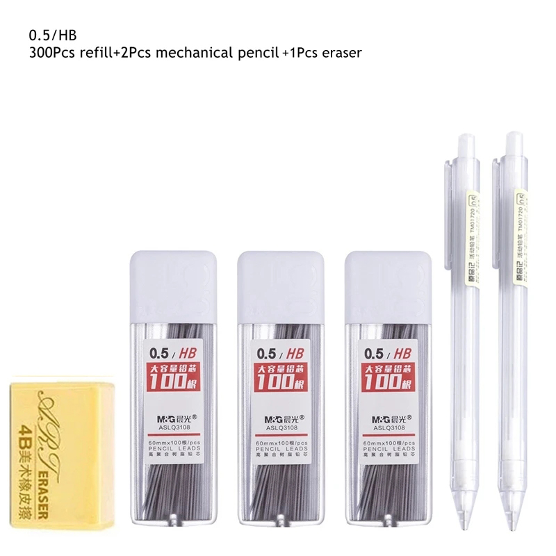 【2024】 0.5/0.7mm Automatic Pencils Set HB/2B Refill Mechanical Pencil ...