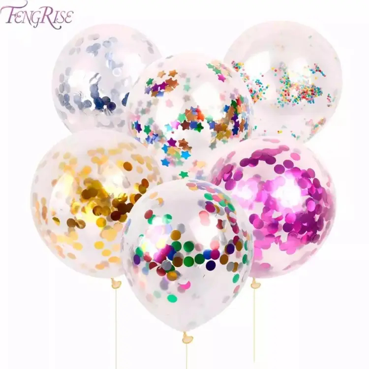 Pack Of 5 Pieces Multicolored Confetti Filled Balloons - Confetti ...