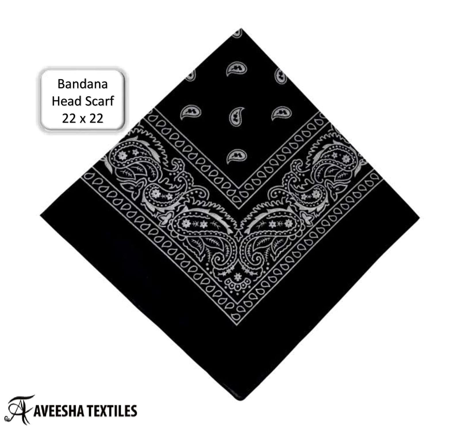 Aveesha Textiles Unisex Cotton Bandana for Men and Women – 22x22 ...