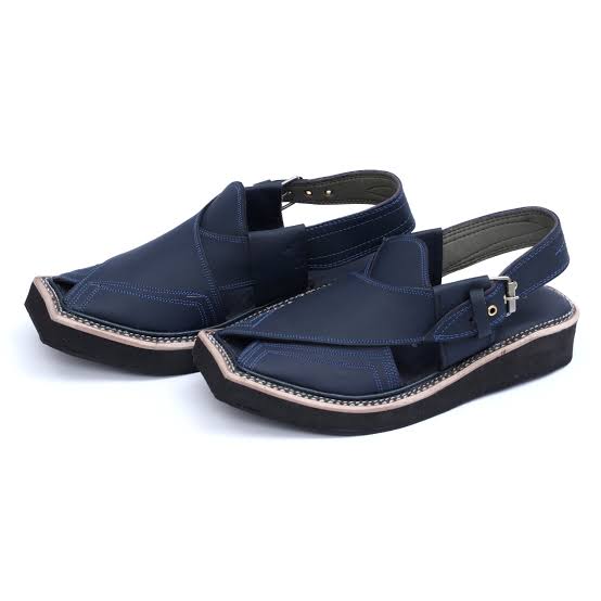 Navy Blue Kaptaan Chappal | Peshawari Kheri for Men | New Charsadda ...
