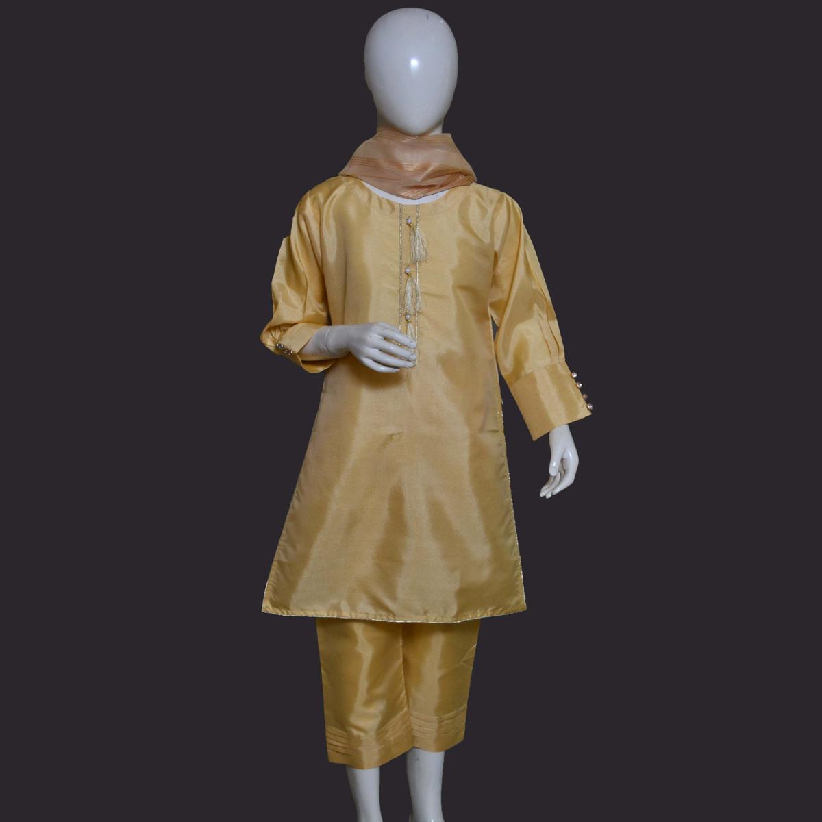 Silk Simple Elegant Stitched 3 Pc Dress For Girls | Daraz.pk
