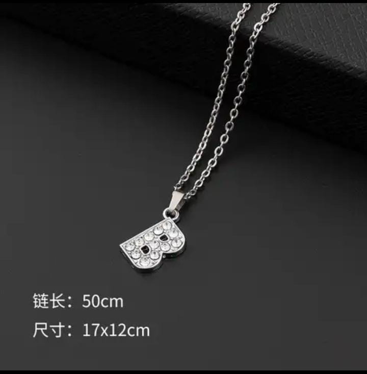 Golden Alloy chain Stainless Alphabet Necklace Locket Pendants For ...