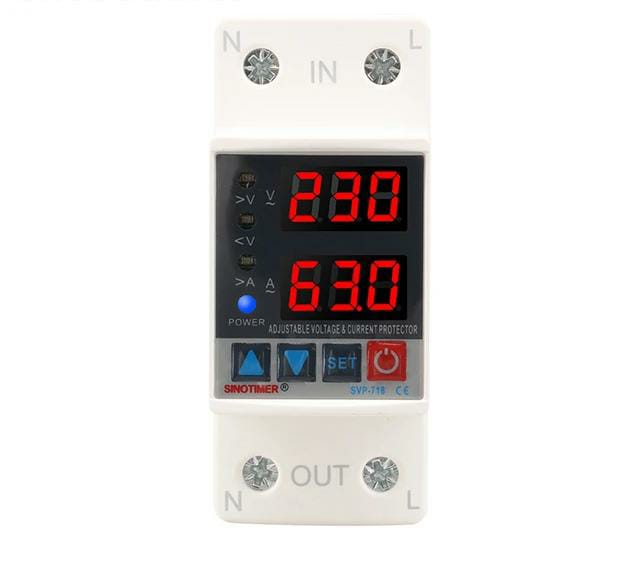 Over Voltage+ Ampere Protection 63A Limit Current Dual Display Surge ...