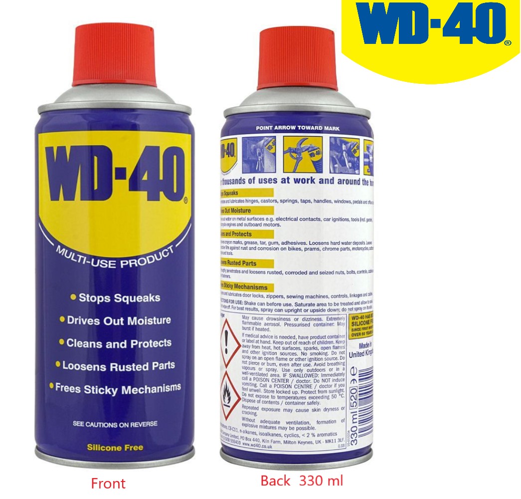WD 40 Spray 330 ml (Original ) Made In UK / Multi Use / Multi Purpose Spray / Anti Rust Spray ...