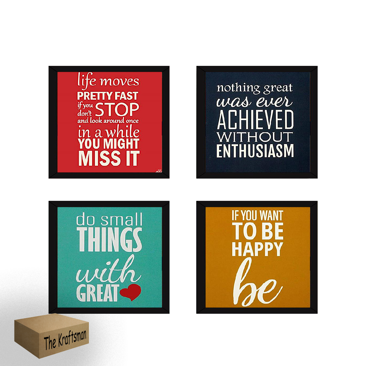 Modern Minimalist Frame 4 Pcs Motivational Quotes ( 4 x 6X6 Inches) Set ...