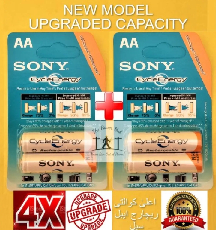 AA Rechargeable Battery Cell CLOCK SIZE Imported Sony Cycle Energy NiMH ...