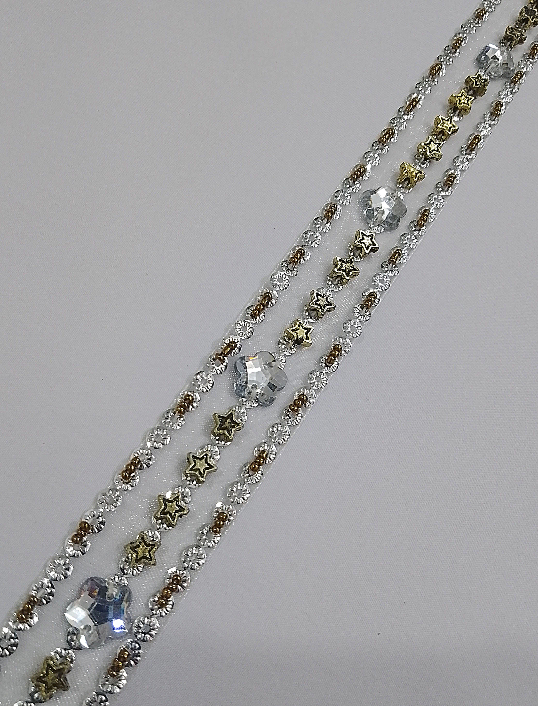 1 Yard/Gaz Royal Golden Star with Stone, Sequin, Sitara, Crystal, and ...