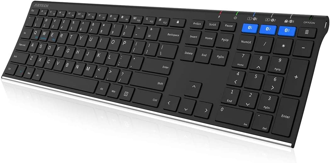 Universal Bluetooth Keyboard Multi-Device Stainless Steel Full Size ...