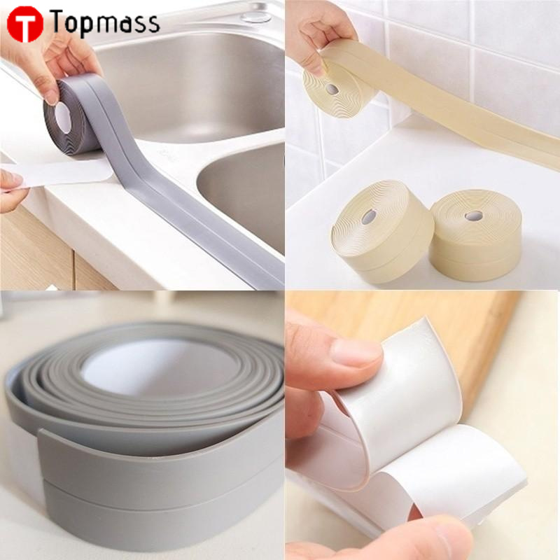 PVC Kitchen Sealing Strip Waterproof Self Adhesive Mold Proof Tape Anti ...