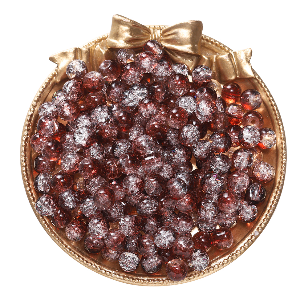 St.kunkka 50pcs 8mm Two-color Popping Glass Beads Colored Round ...