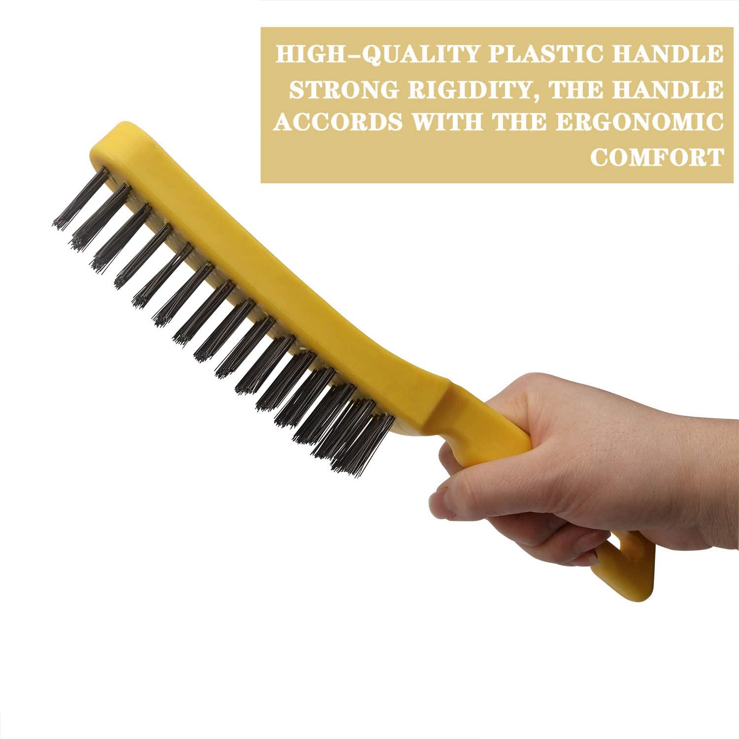 Wire Scratch Brush , Heavy Duty Stainless Steel 11 Inch with Plastic ...